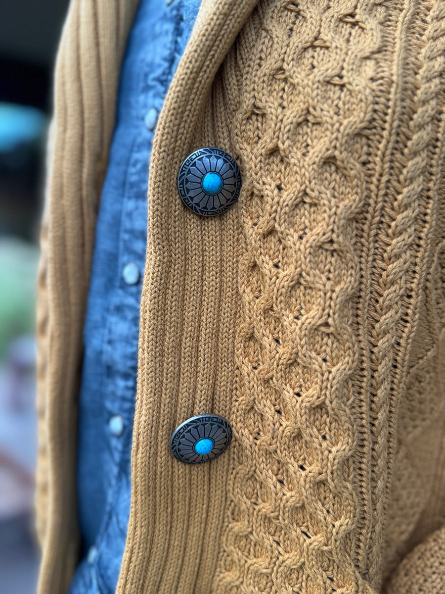 Gold Cable Cardigan – Rockin Rhona